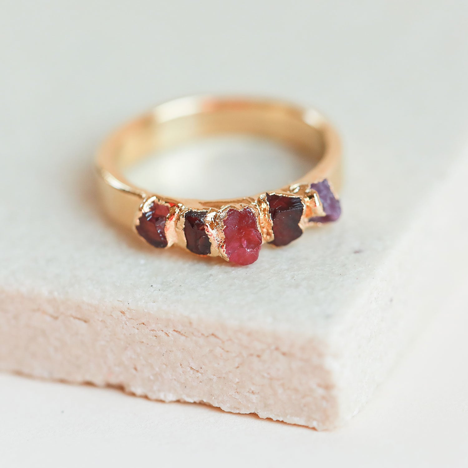 Raw ruby ring july birthstone ring rough garnet ring | Etsy
