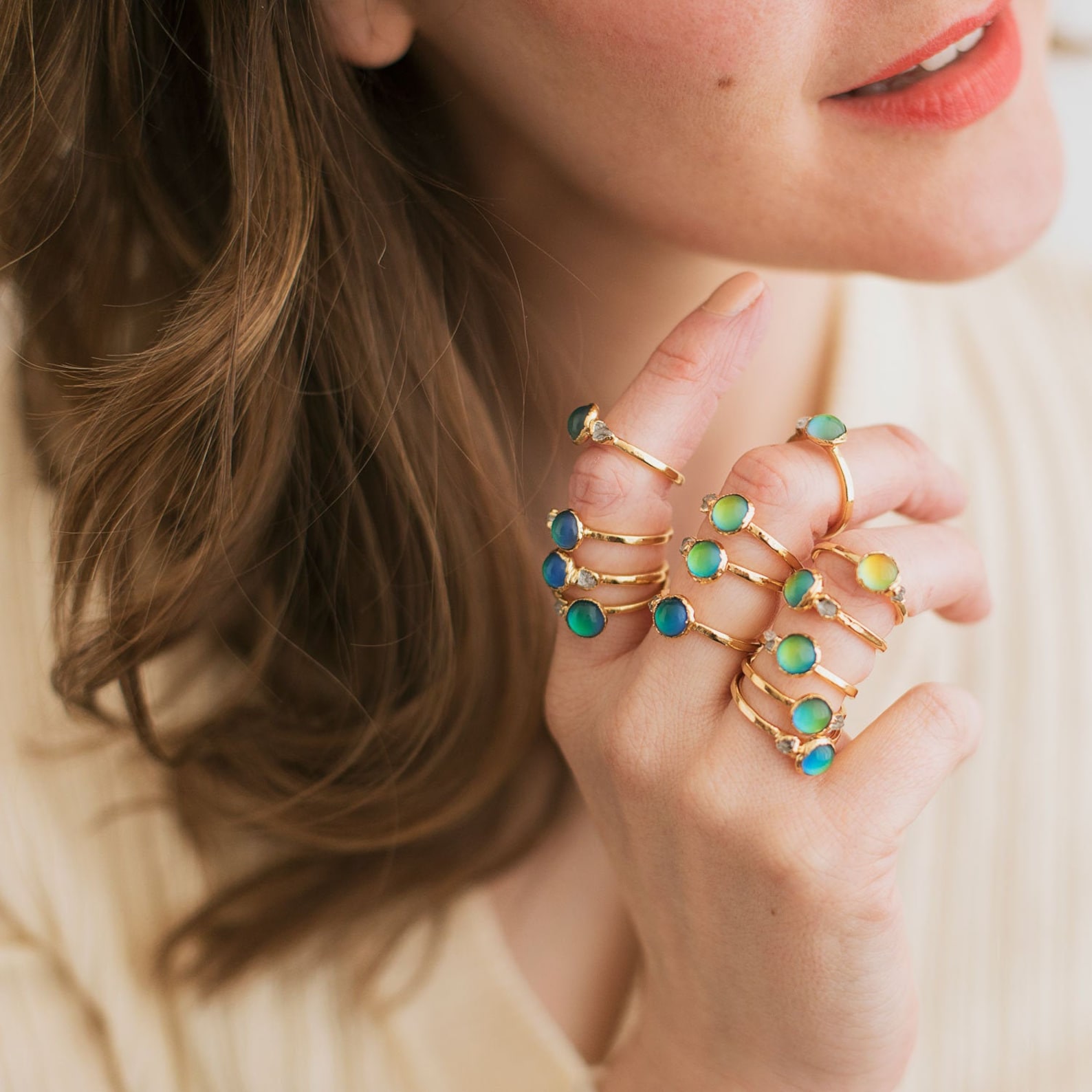 Mood Stone Ring Color Changing Mood Jewelry Hippie Ring - Etsy