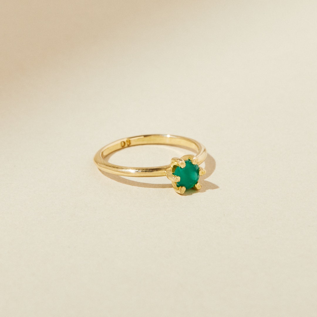 May Birthstone Ring, May Birthstone Jewelry, Green Onyx Gemstone ...