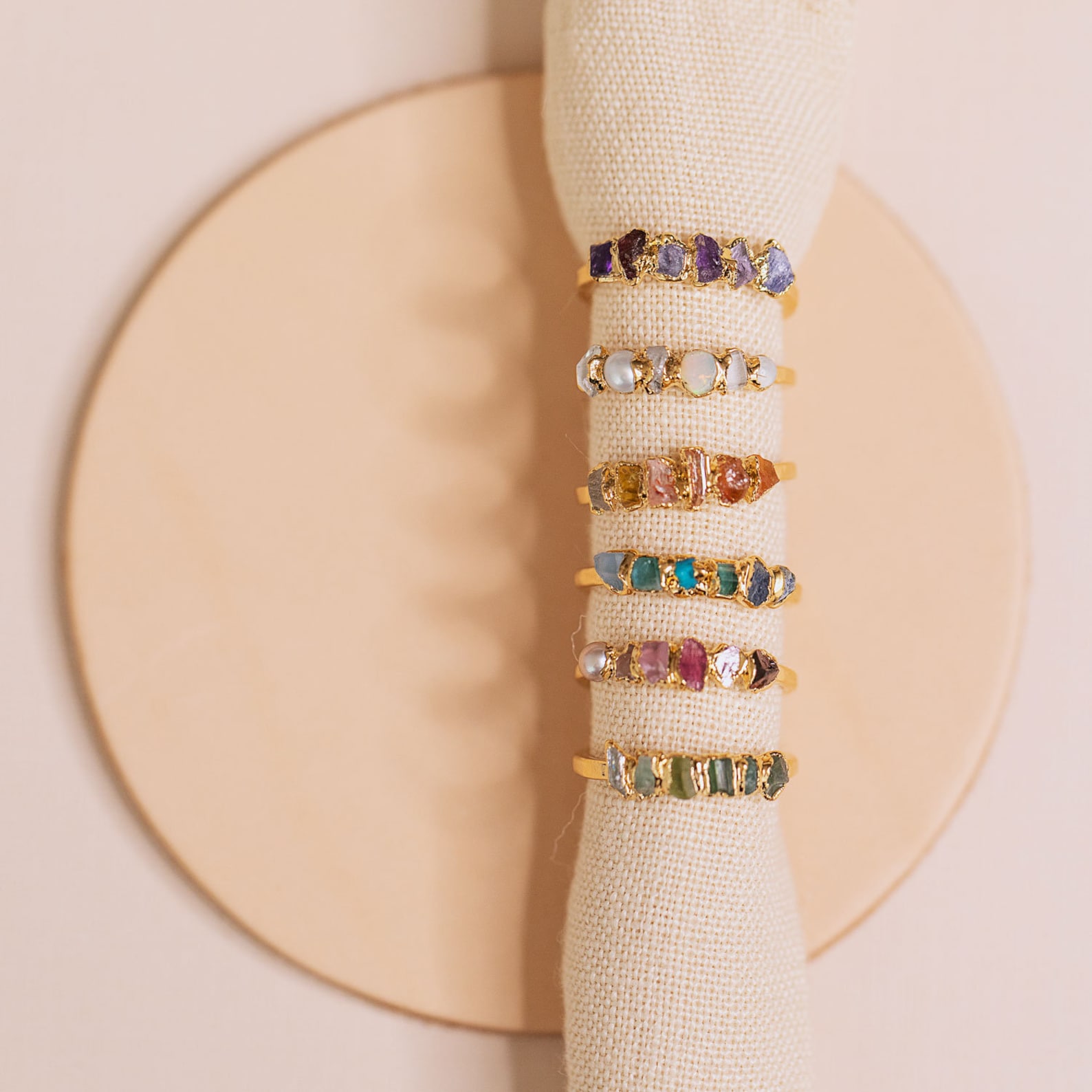 Ombre Ring Green Stacking Ring Unique Gemstone Ring Raw - Etsy