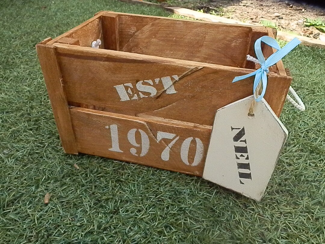 Handmade Personalised Date Crates - Etsy UK