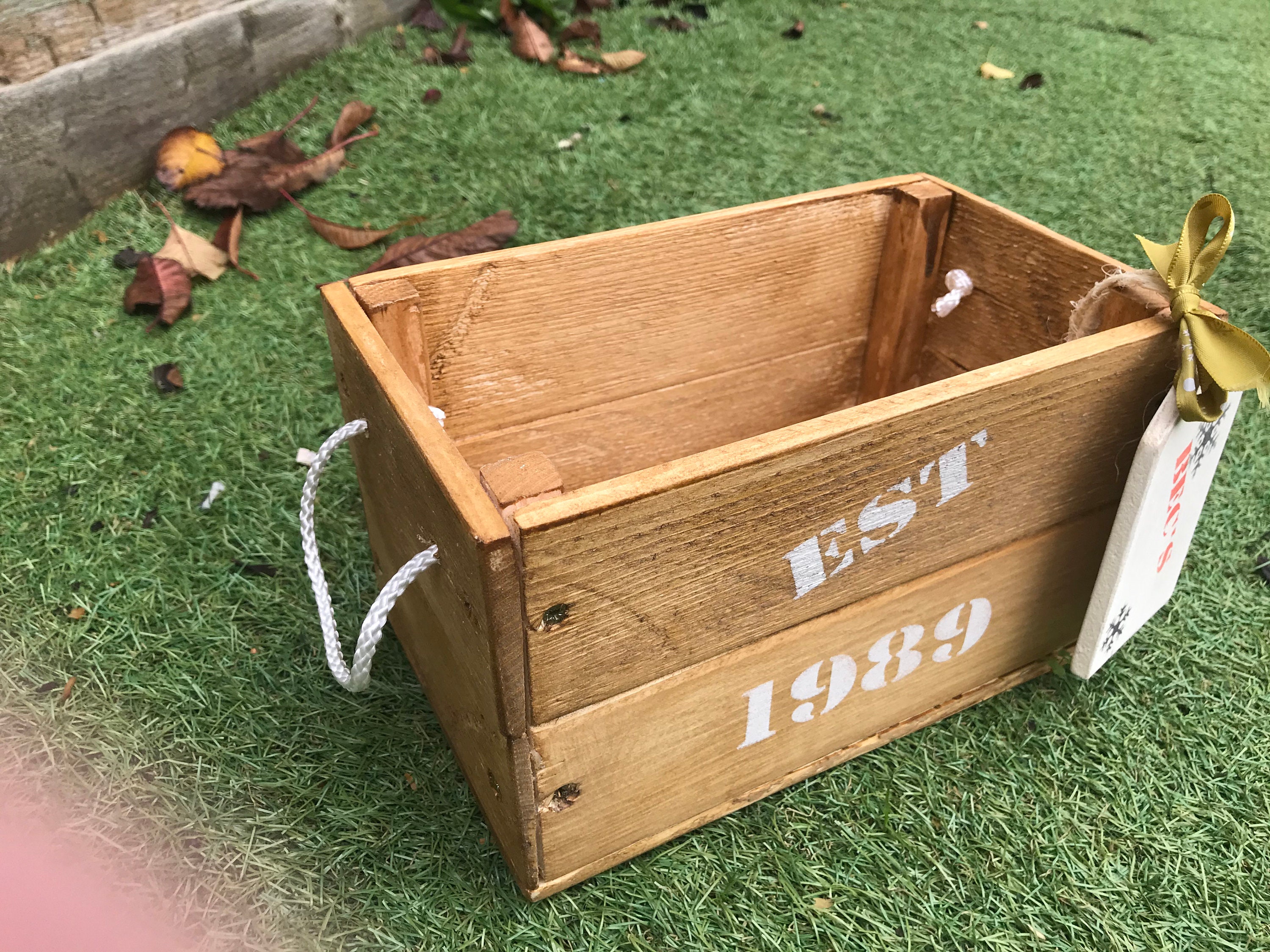 Handmade Personalised Date Crates - Etsy UK