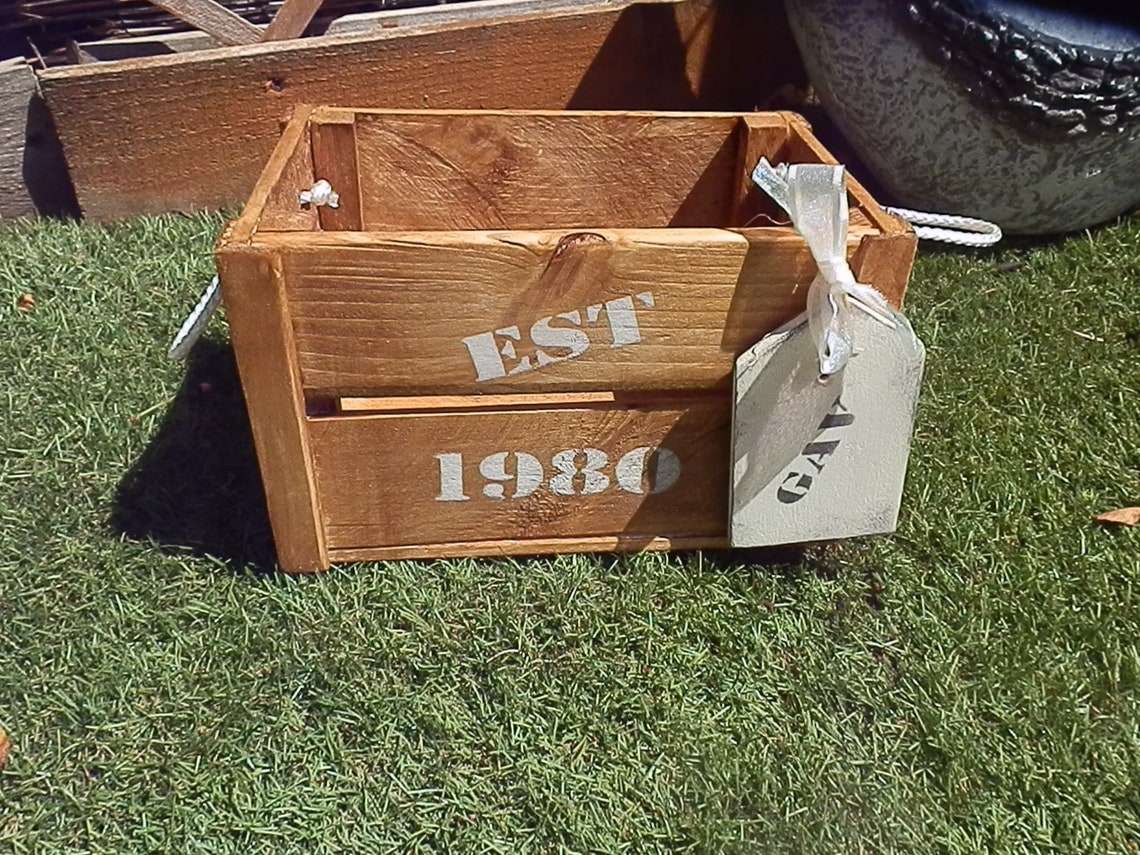 Handmade Personalised Date Crates - Etsy UK
