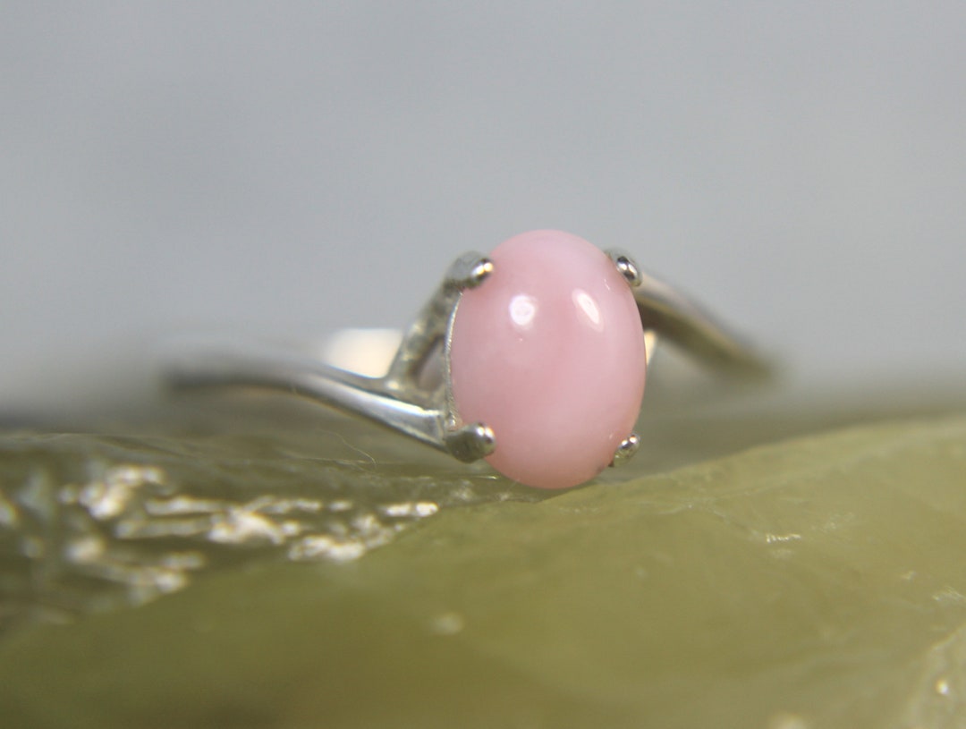OPAL - Natural Pink Opal Peruvian .925 Sterling Silver Solitaire Ring ...