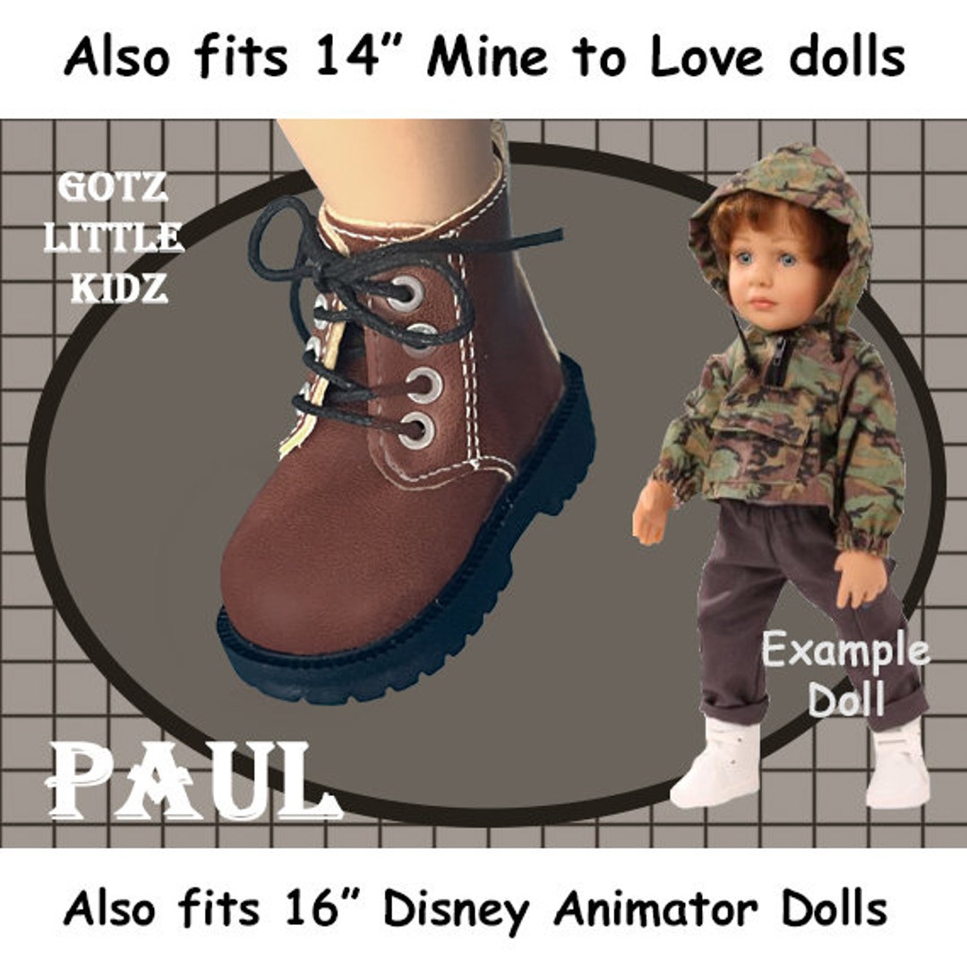 Little Kidz Vintage Vinyl Tie Doll Boots Shoes, Fits Gotz Little Kidz ...