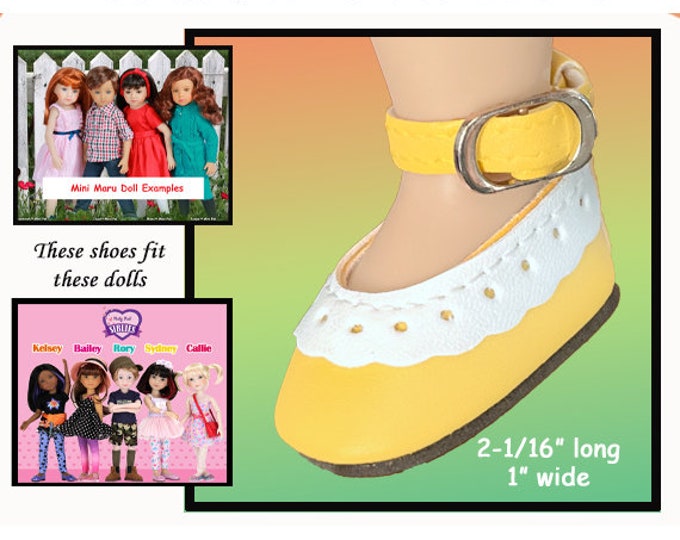 Ruby Red Siblies and Mini Maru Pals Doll Yellow Mary Jane Doll Shoes ...