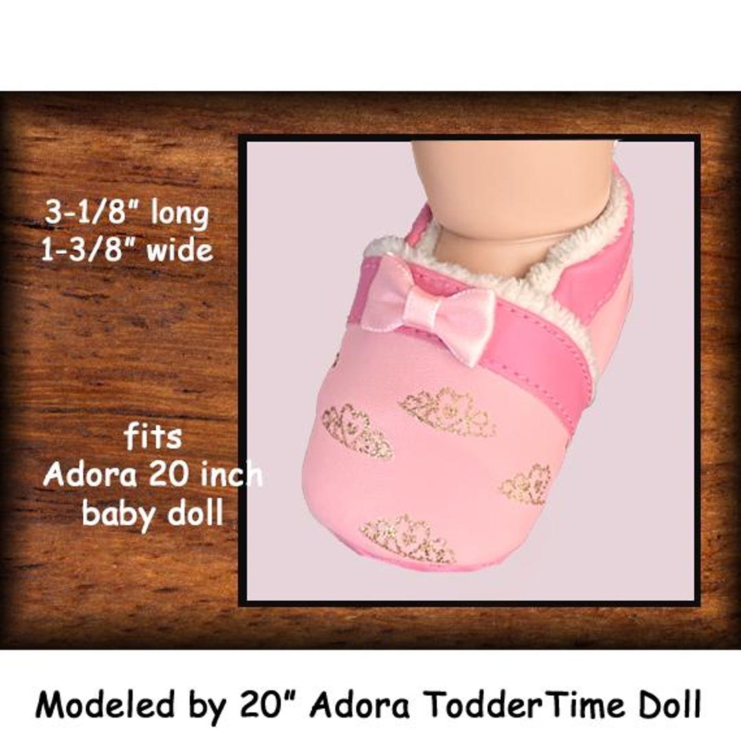 Vintage White and Blue Side Snap Baby Doll Shoes, Fits Adora 20 Inch ...