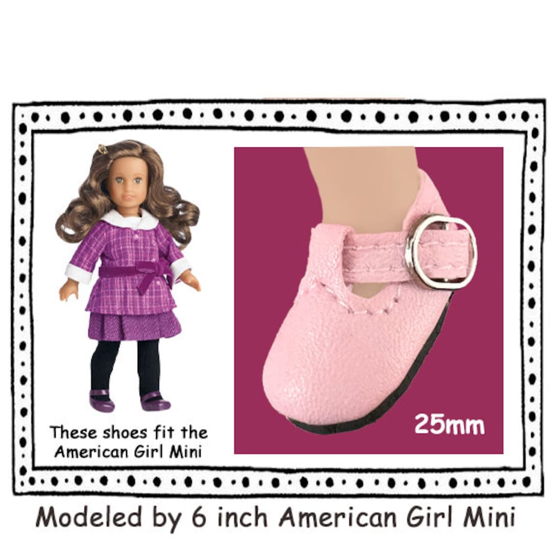 Fits 6 Inch American Girl Mini Dolls, Tiny Pink T Strap Doll Shoes ...