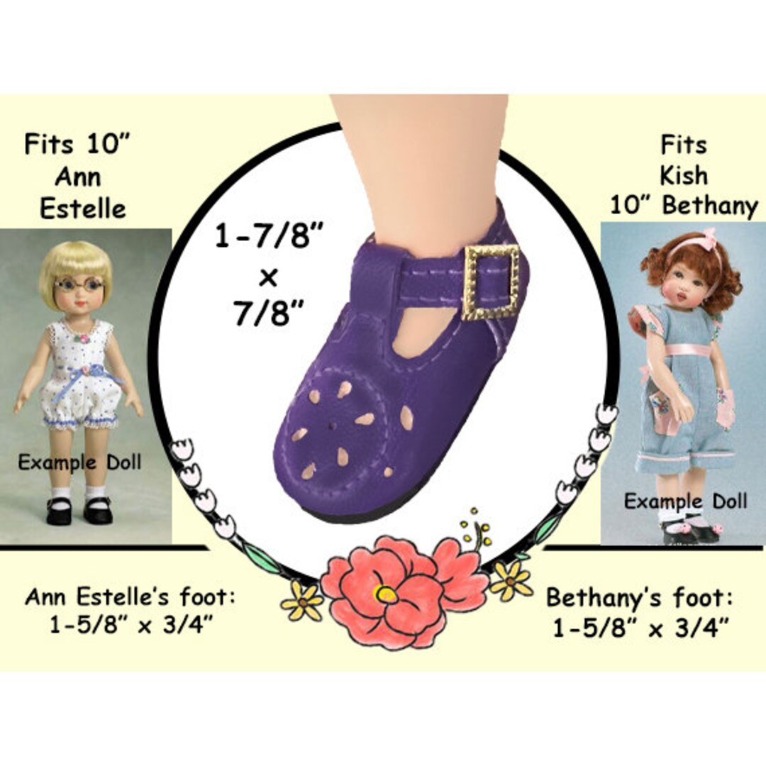 Vintage Purple T Strap Style Doll Shoes Doll Shoes Fit Dianna - Etsy