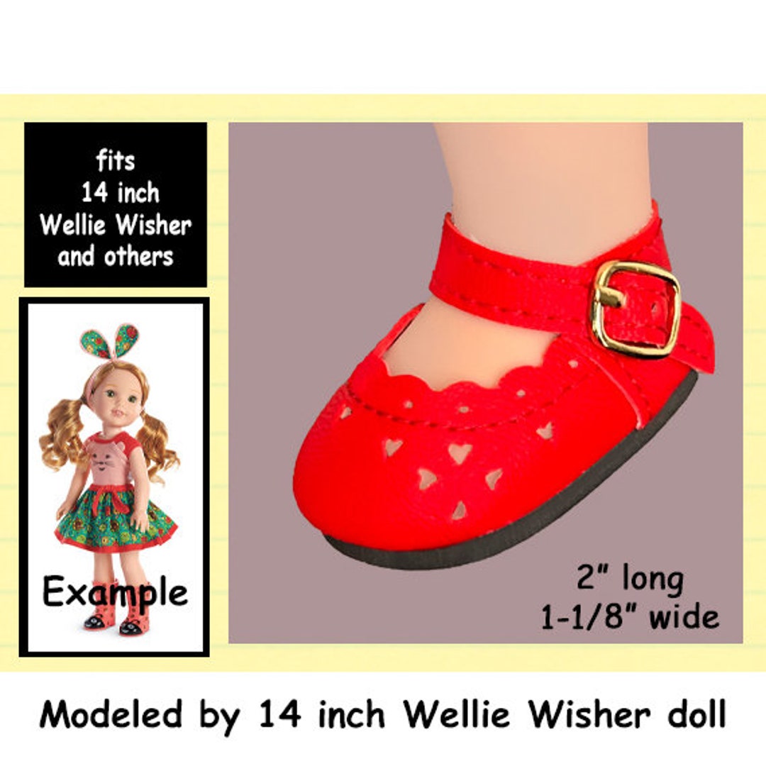 Vintage Red Leatherette Mary Jane Doll Shoes for Disney My First ...