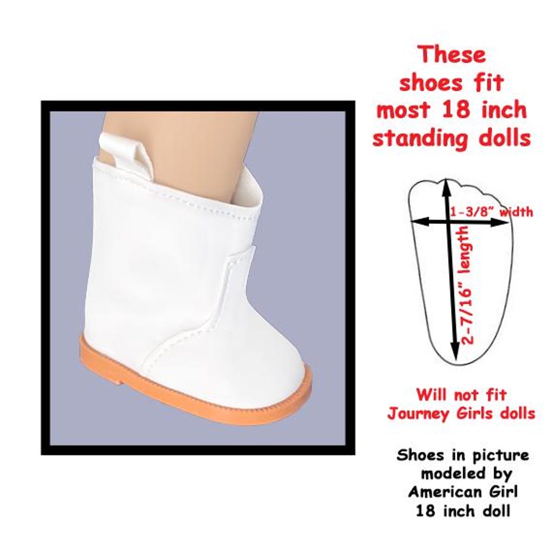 Vintage White Slip on Boots for 18 Inch American Girl Dolls, Boots Fit ...