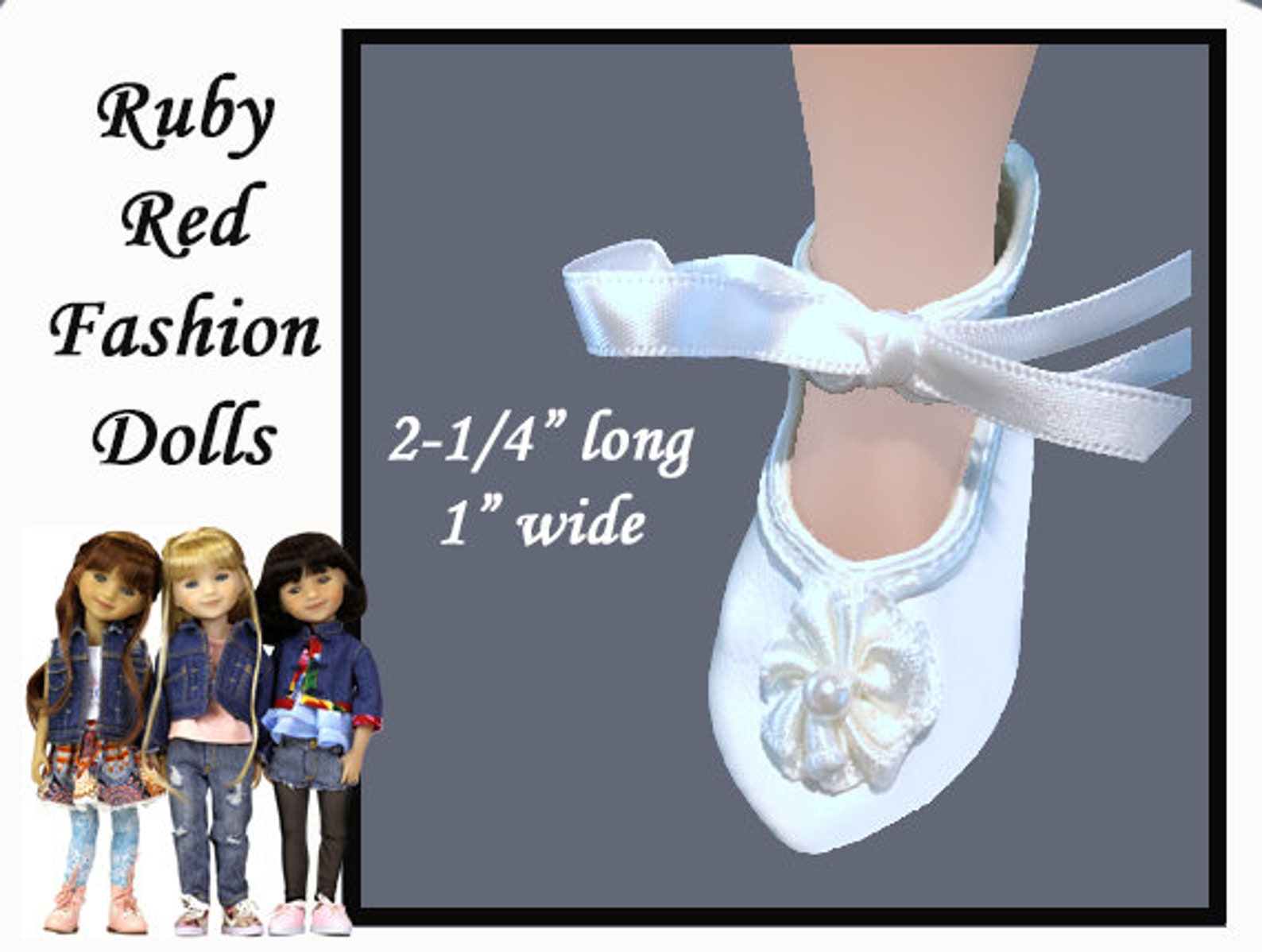 Vintage White Ankle Tie Doll Shoes Fits Ruby Red Fashion - Etsy