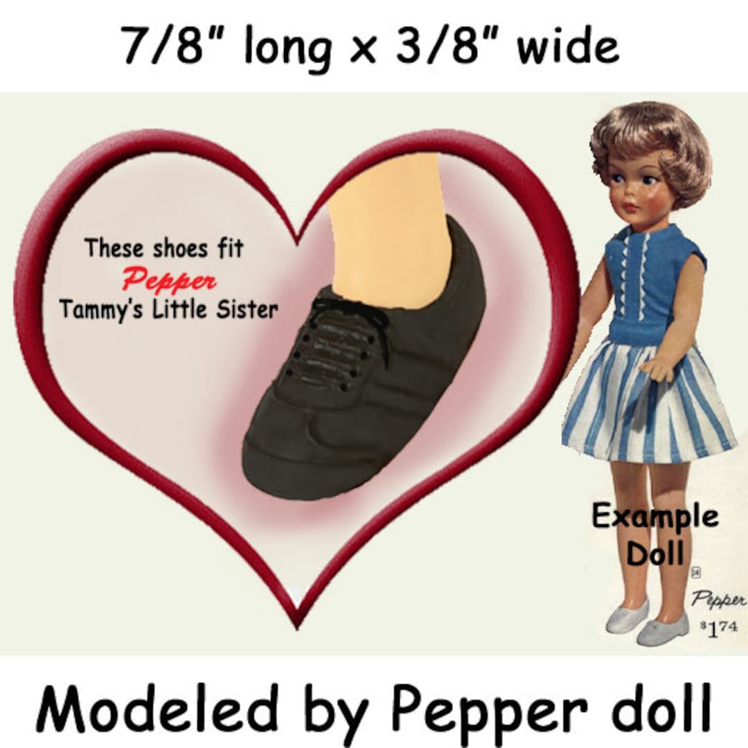 Pepper Vintage Rubber Doll Shoes, Ideal 1960's Pepper Doll, Shoes Fit ...