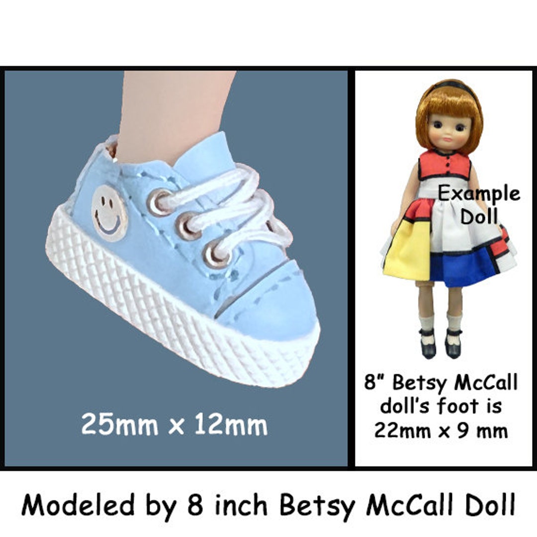 Tiny Betsy Mccall 8 Inch Doll Shoes Sneakers, Blue Vinyl Slip on ...