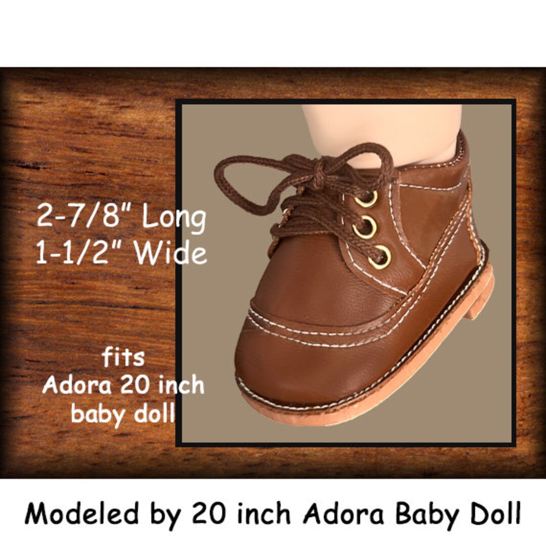 Adora 20" Vintage Brown Vinyl School Tie Shoes, Tie Shoes for Adora ...