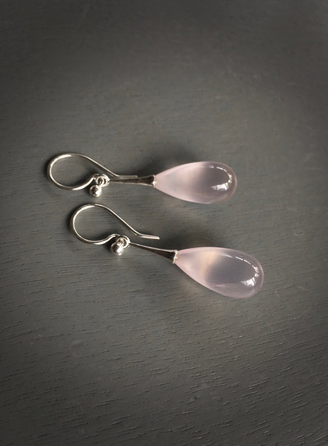 Pools of Pink Light - Madagascar Pale Rose Quartz Long Earrings ...