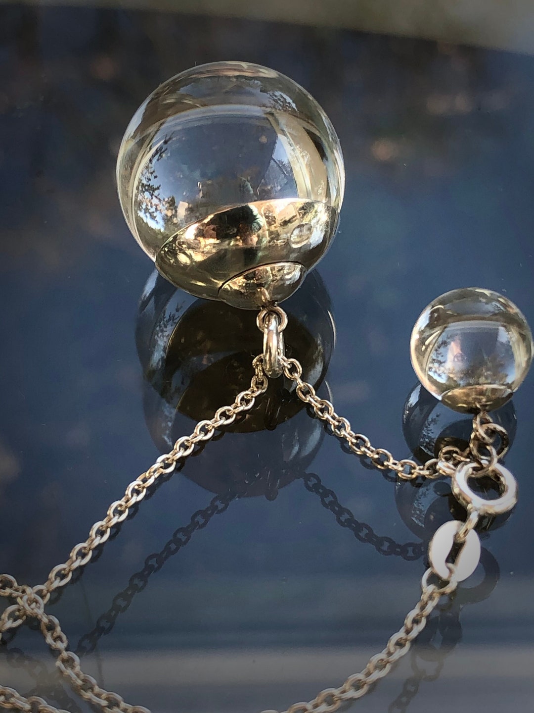 Un-drilled Pools of Light 20mm Genuine Rock Crystal Quartz Orb Pendant ...