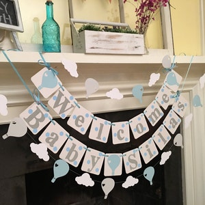 Hot Air Balloons Baby Shower Decoration Welcome Baby Shower Banner ...