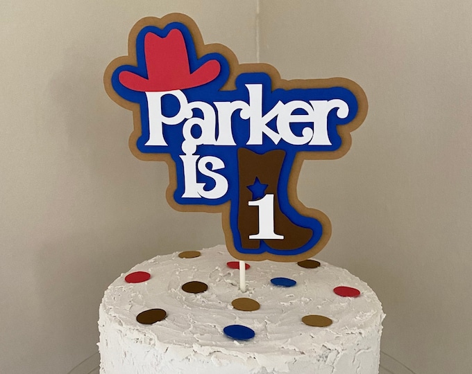 Cowboy Birthday Cake Topper Party Decorations My First Rodeo - Etsy