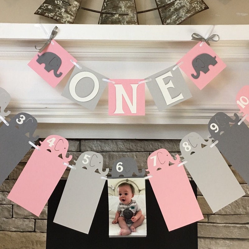 Pink Elephant Banner - Etsy