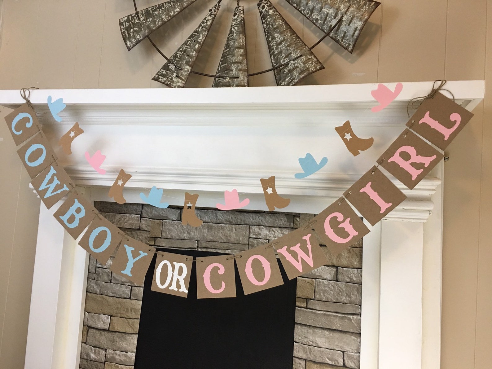 Cowboy or Cowboy Banner Gender Reveal Decorations Pink or Blue - Etsy