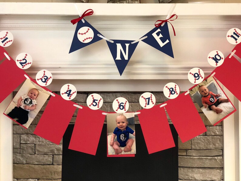 Baseball First Birthday Decorations Baseball 12 month photo | Etsy