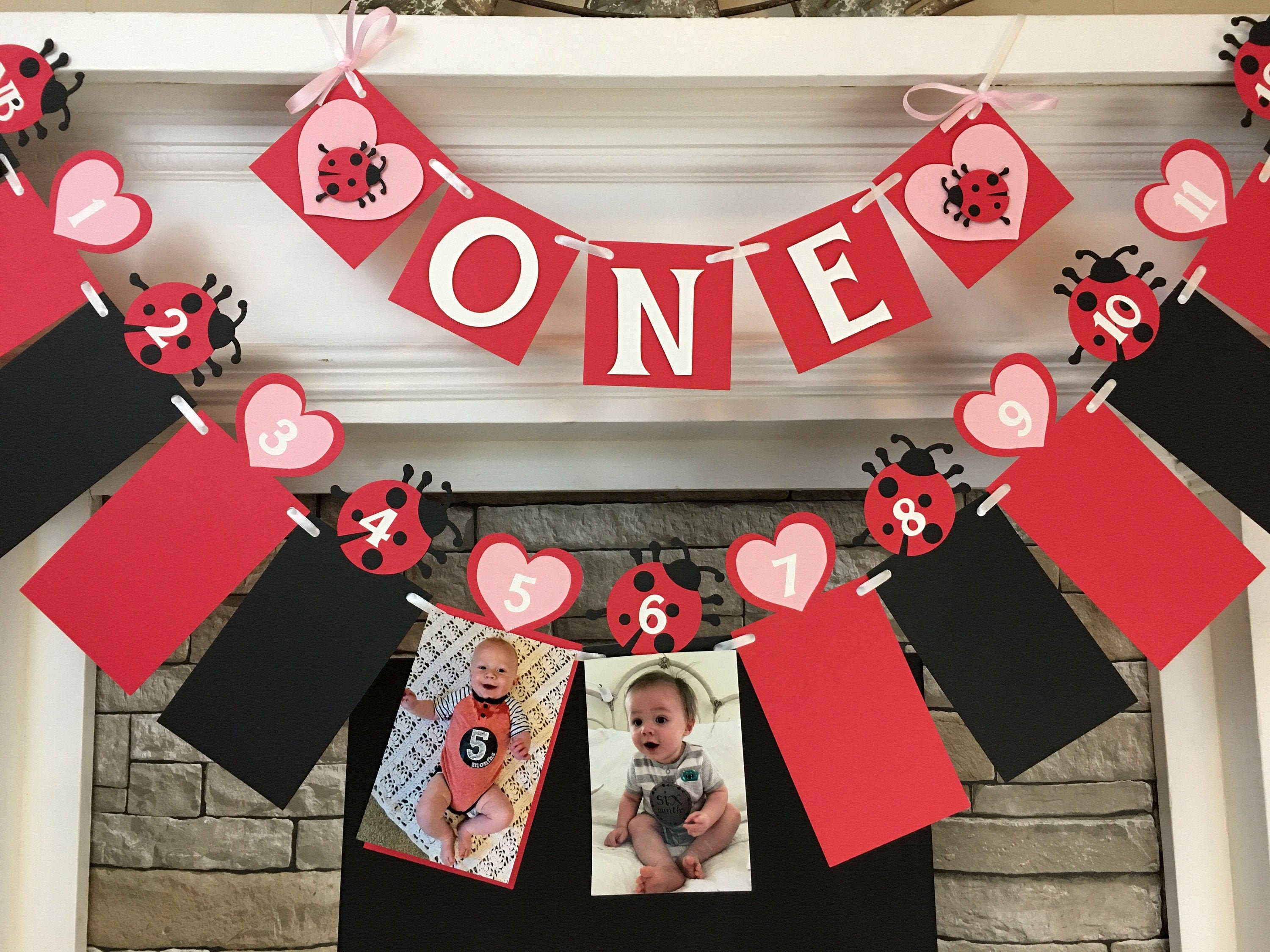 Love Bug Valentine First Birthday Decorations ONE High Chair | Etsy