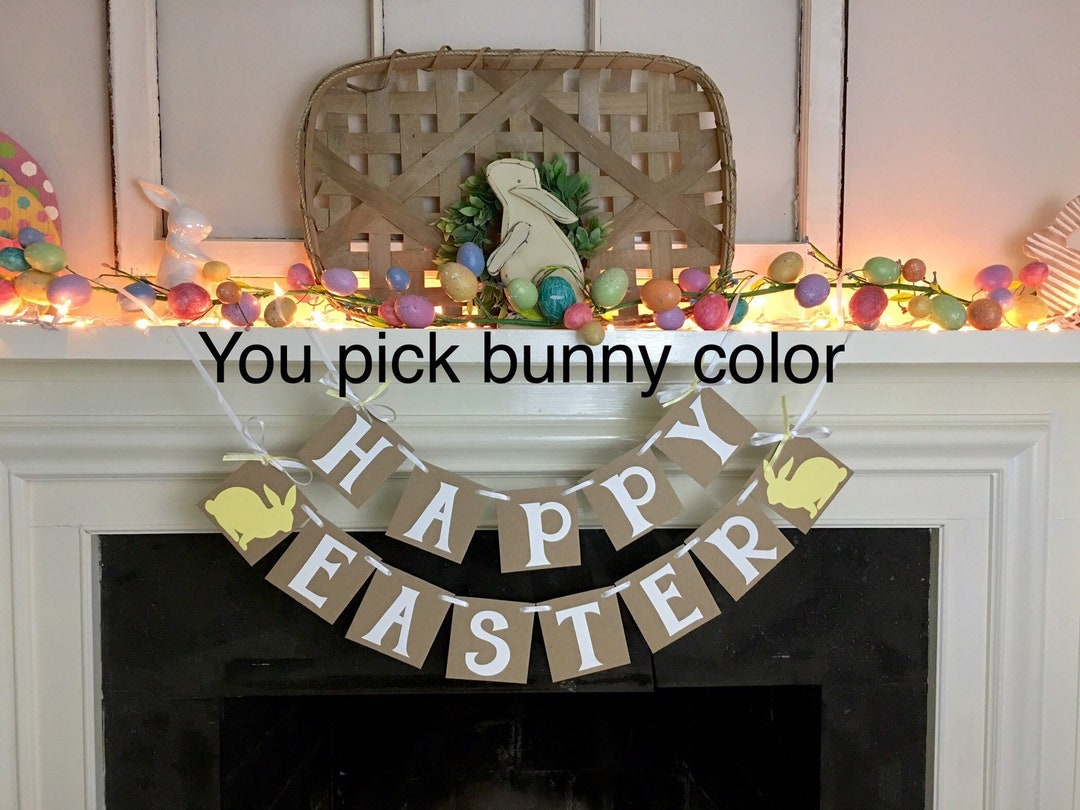 Easter Decorations HAPPY EASTER Banner Easter Sign Spring Decoration ...