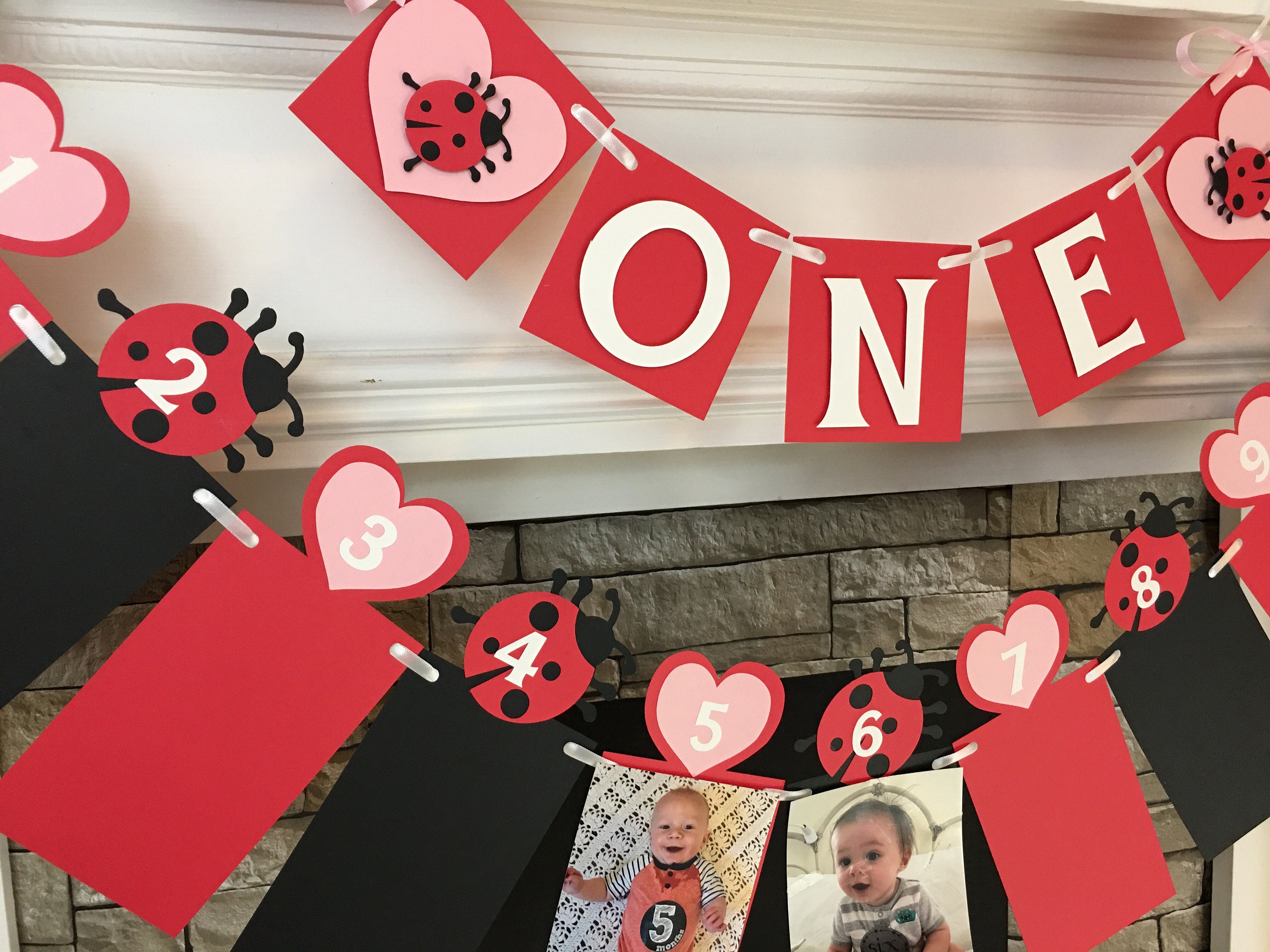 Love Bug Valentine First Birthday Decorations ONE High Chair | Etsy