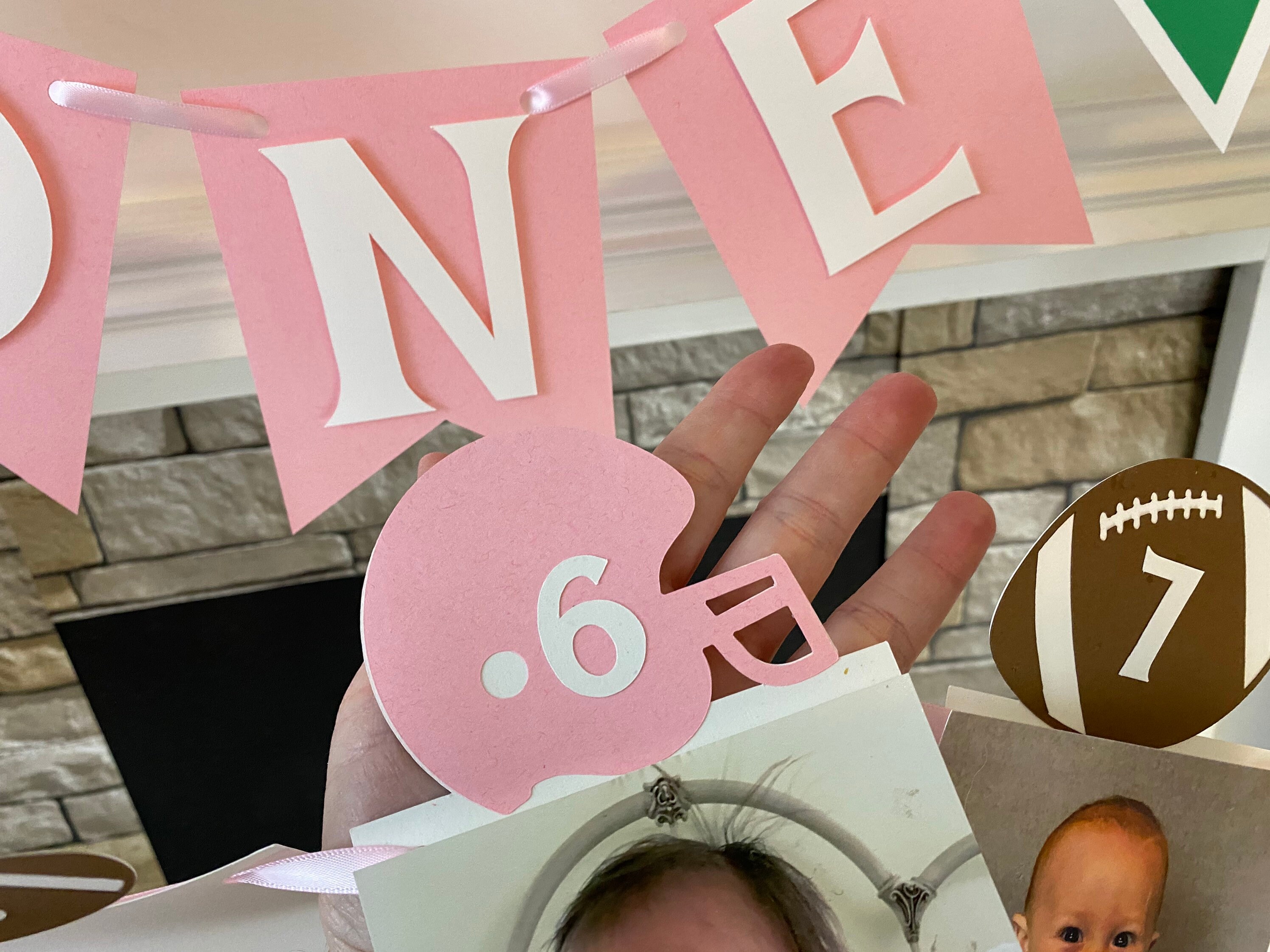 Football First Birthday Decorations Football 12 Month Photo Banner ...