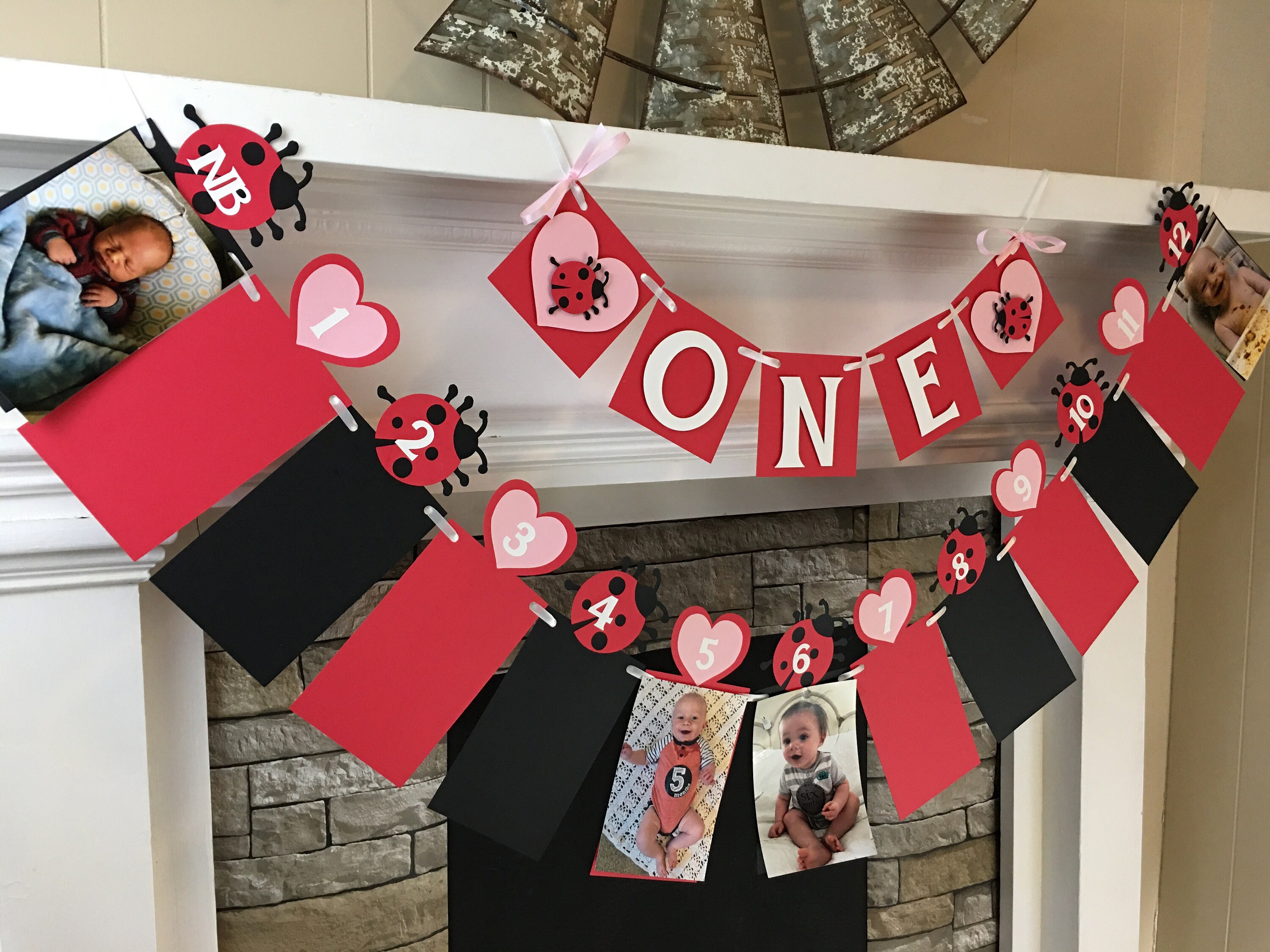 Love Bug Valentine First Birthday Decorations ONE High Chair | Etsy