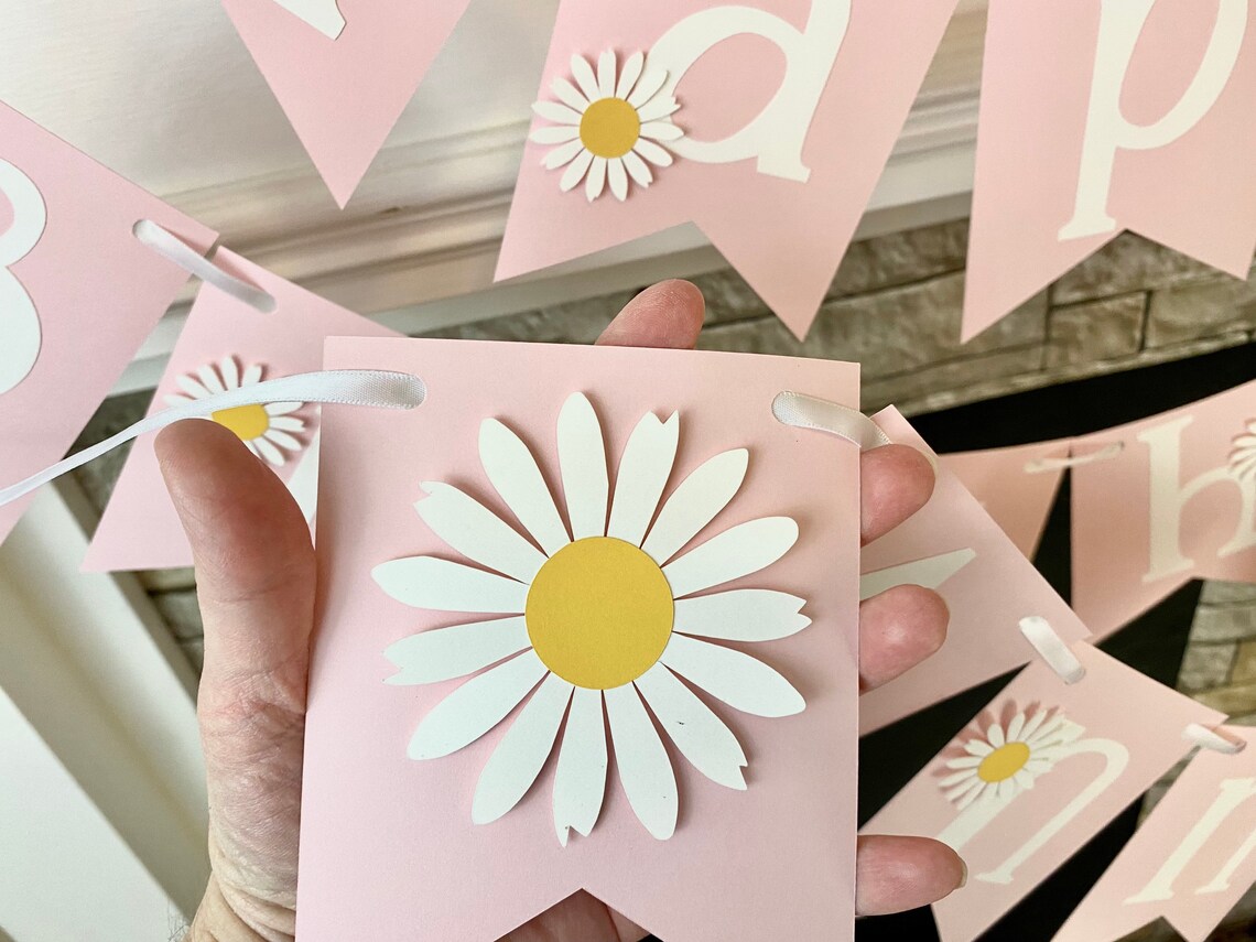 DAISY First Birthday Decorations Groovy Daisy Happy Birthday Name ...