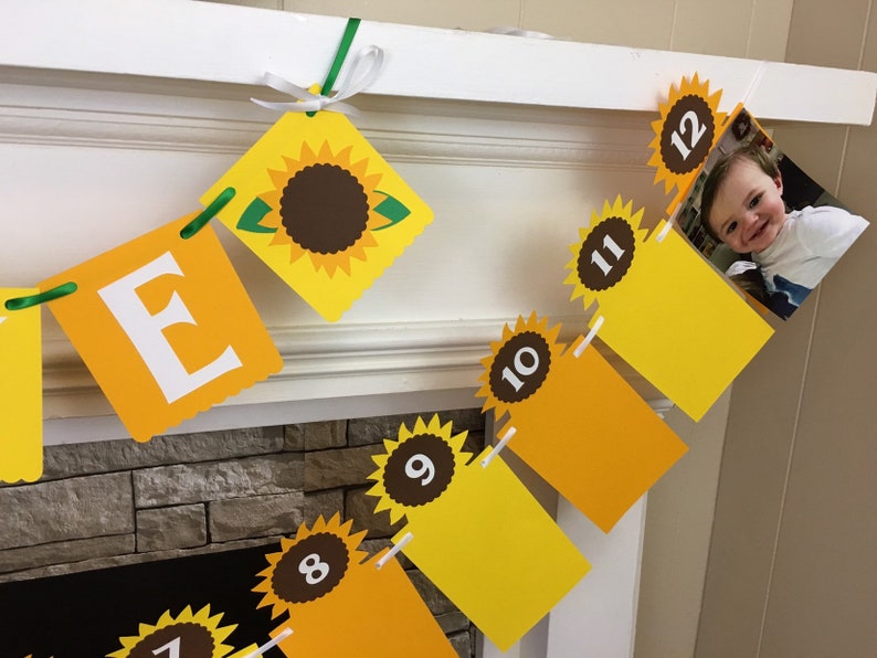 Sunflower First Birthday Decorations Sunflower Banner I Am 1 ONE High ...