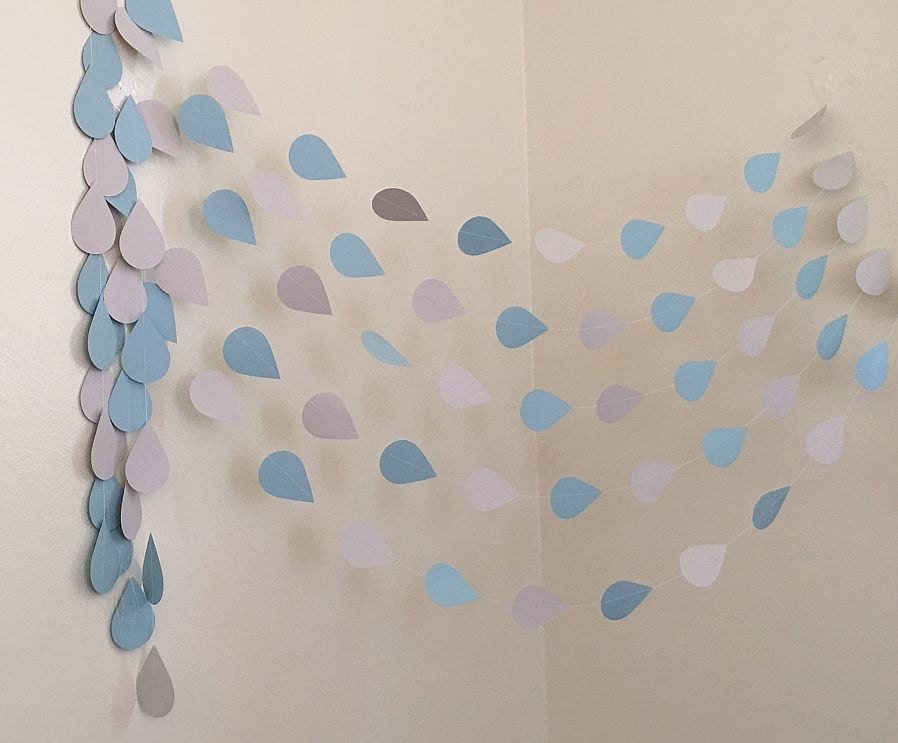 Baby Sprinkle Decorations - Raindrop Garland Raindrop Nursery ...