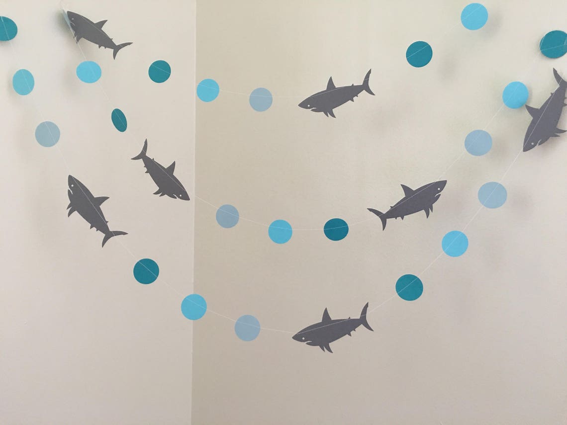 Shark Birthday Decorations Shark Baby Shower Decorations Shark Garland ...