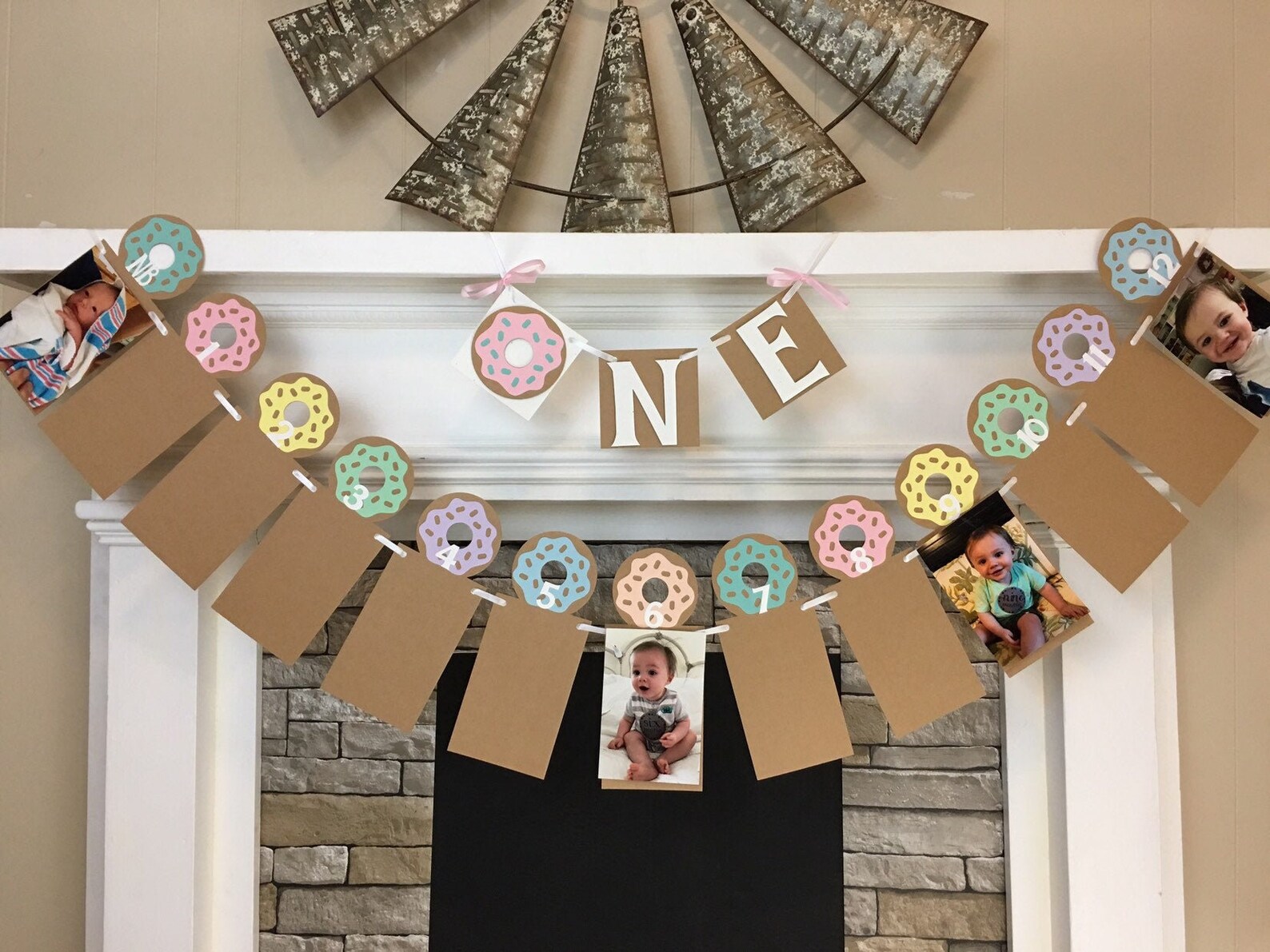 Donut First Birthday Decorations I Am 1 ONE High Chair Banner - Etsy