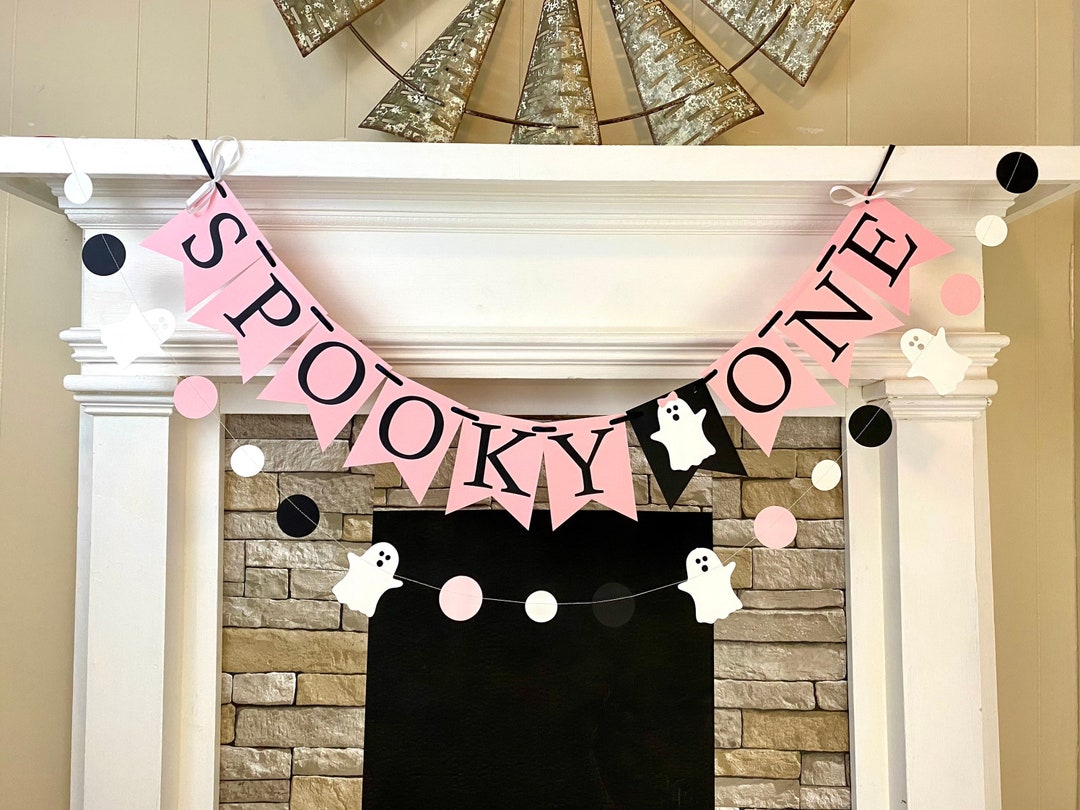 Halloween First Birthday Decorations Spooky ONE Birthday Banner Ghost ...