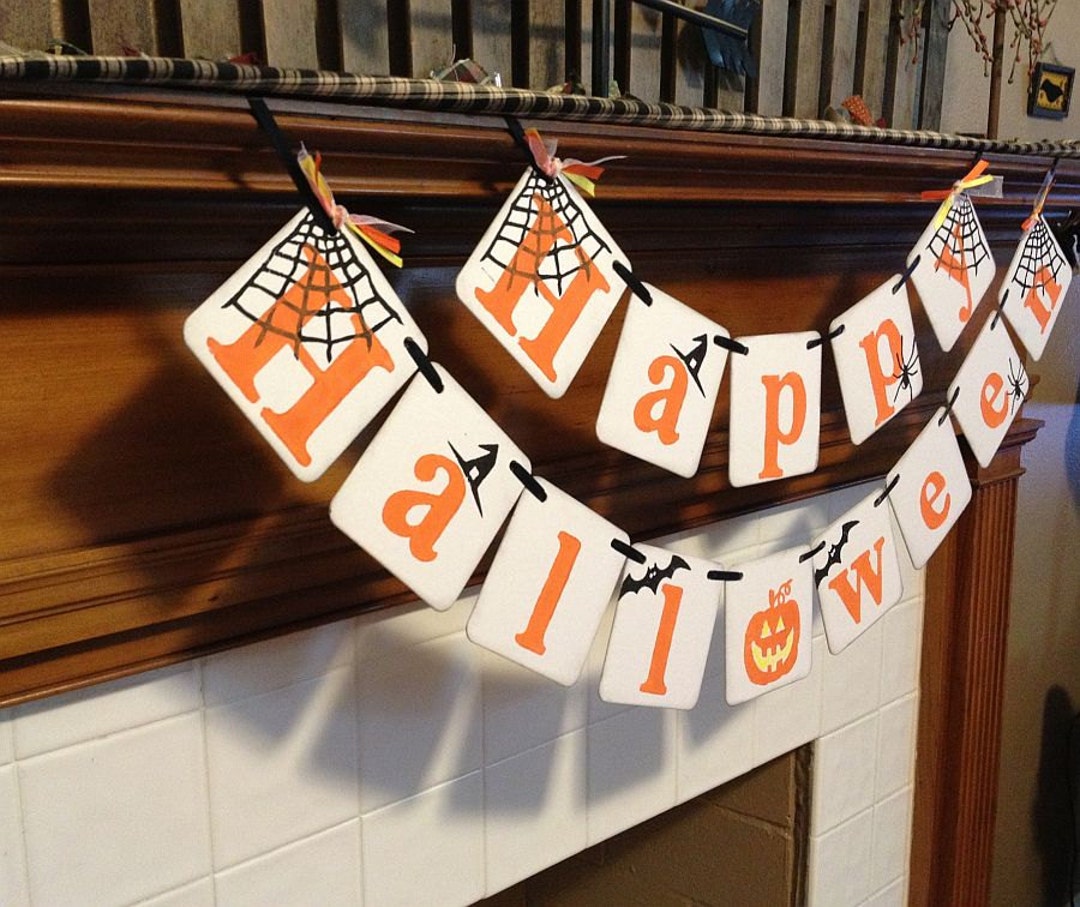 Halloween Decoration Happy Halloween Banner Fall Decoration Garland ...