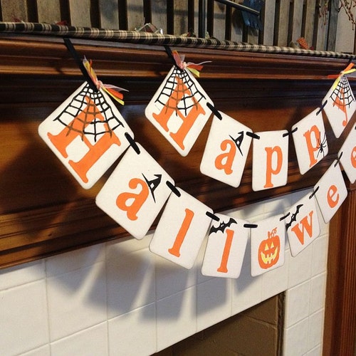 Halloween Decoration Happy Halloween Banner Fall Decoration | Etsy
