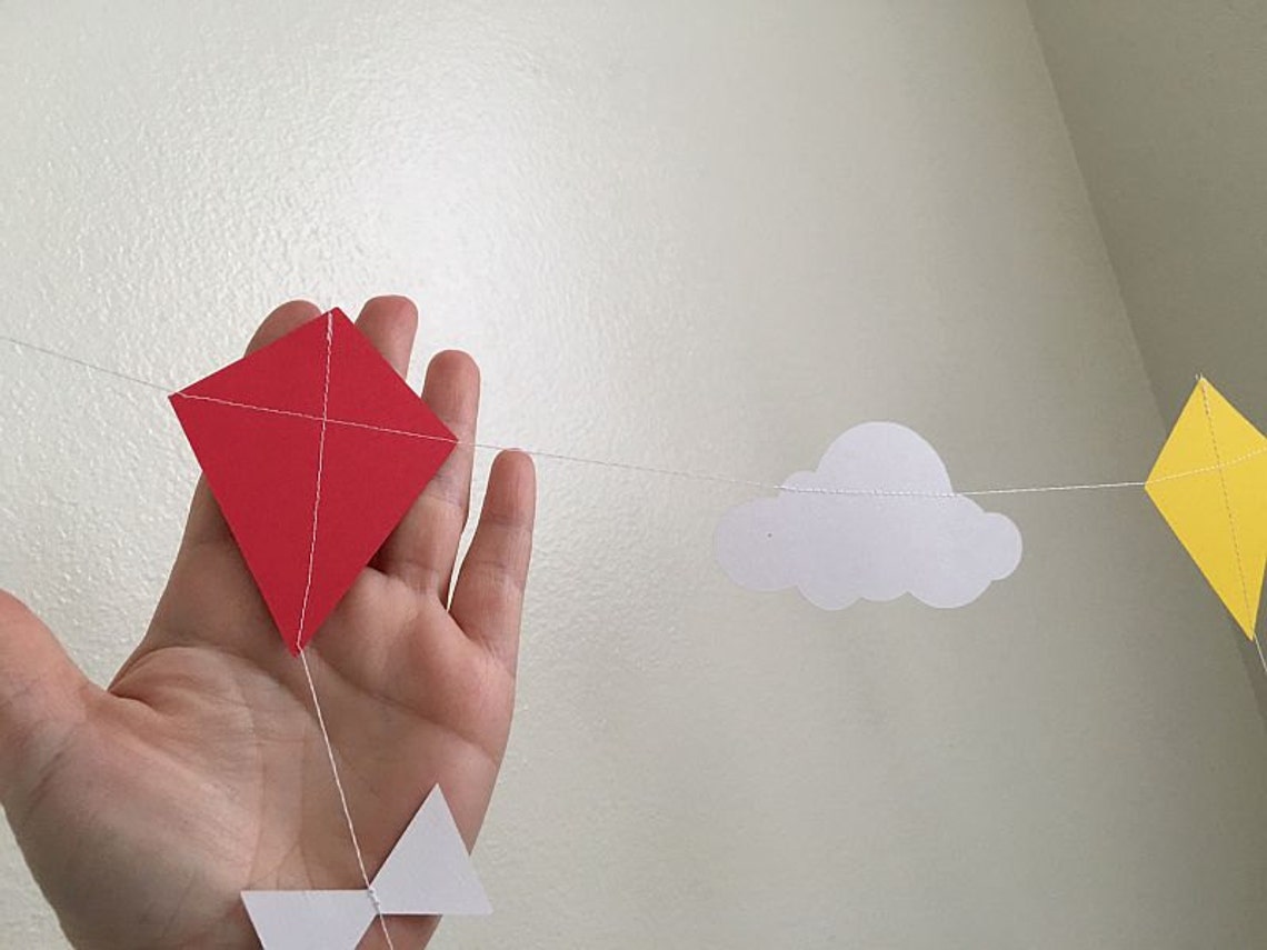 Let's Go Fly a Kite Party Paper Garland Kite Baby Shower Decor Kite ...