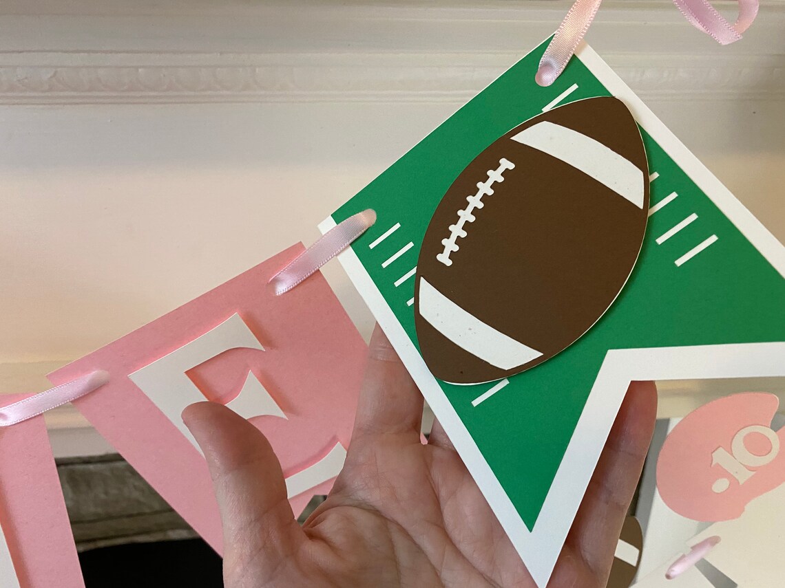 Football First Birthday Decorations Football 12 Month Photo Banner ...