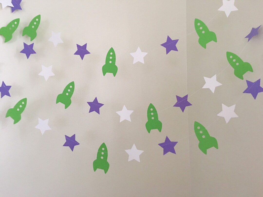 Rocket Blast off Party Decoration Paper Garland Rocket Birthday Party ...