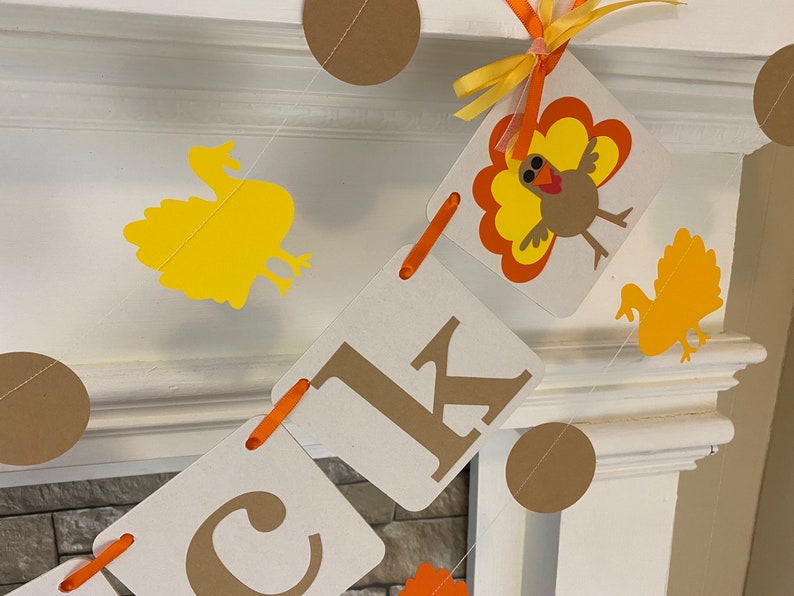 Turkey Birthday Decorations Child's Name Banner Turkey - Etsy