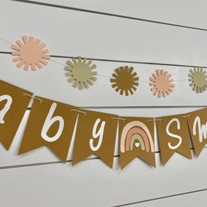 Boho Rainbow Baby Shower Decorations Baby Name Banner Rainbow Baby ...