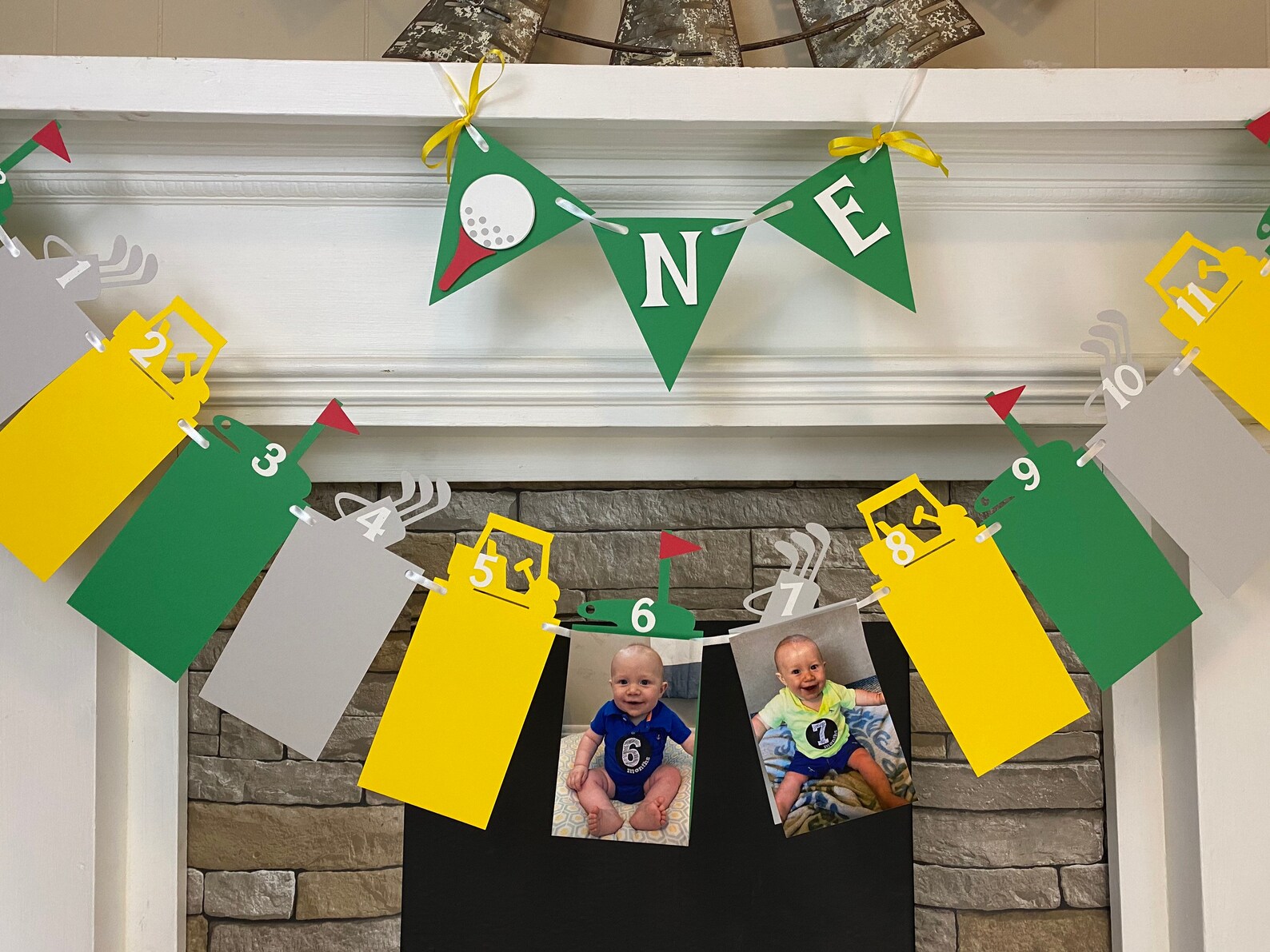 Masters Hole in ONE Golf First Birthday Decorations Golf 12 Month Photo ...
