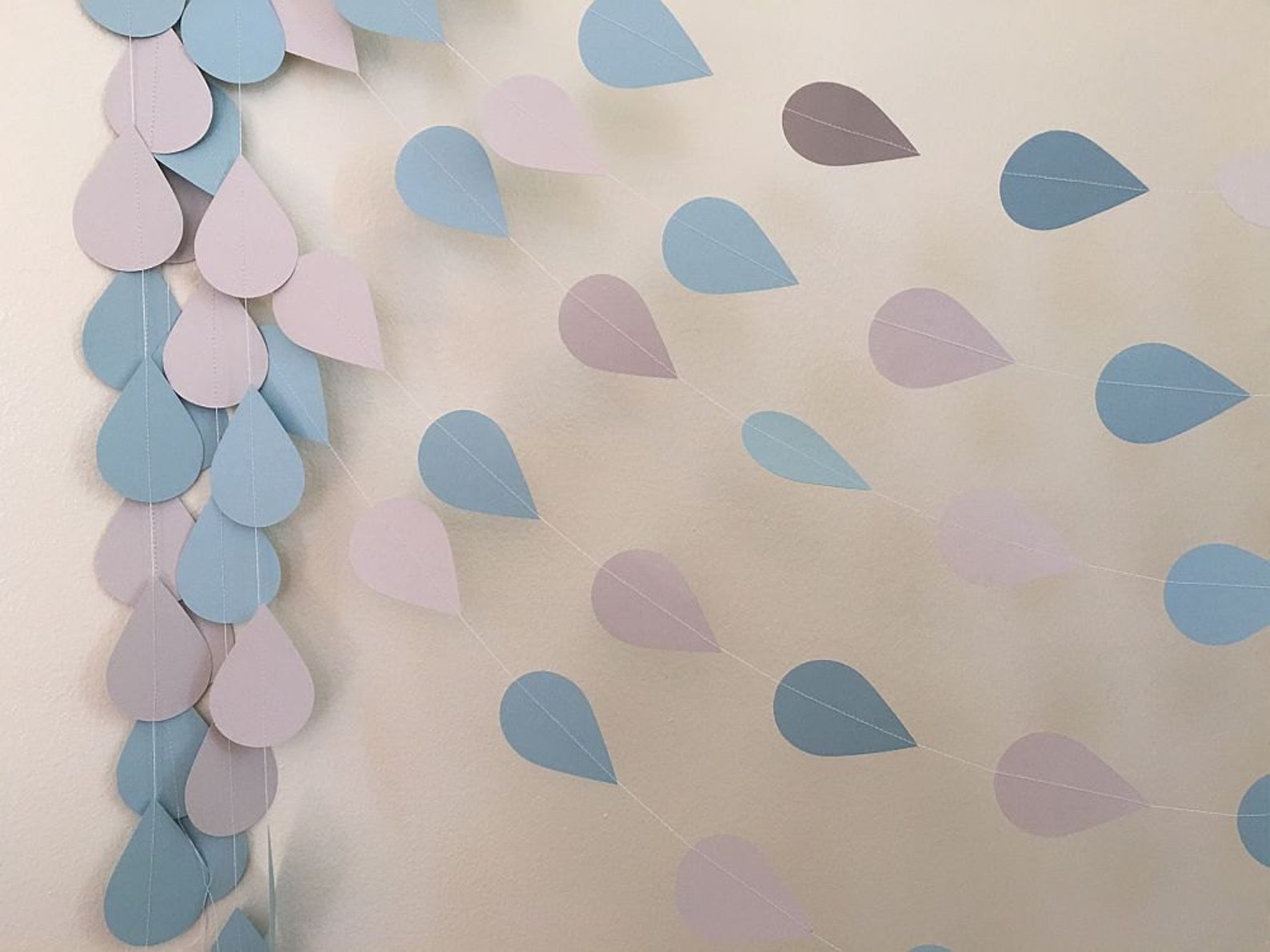 Baby Sprinkle Decorations - Raindrop Garland Raindrop Nursery ...