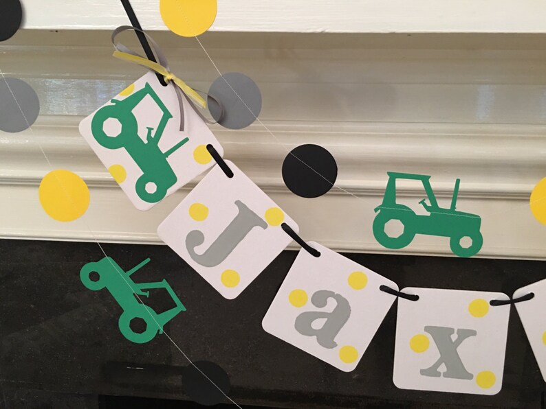 Tractor Birthday Banner Child's Name Banner Tractor Baby Shower ...