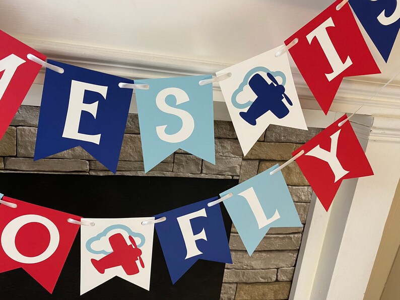 TWO FLY 2nd Birthday Decorations Name Banner Airplane Birthday - Etsy