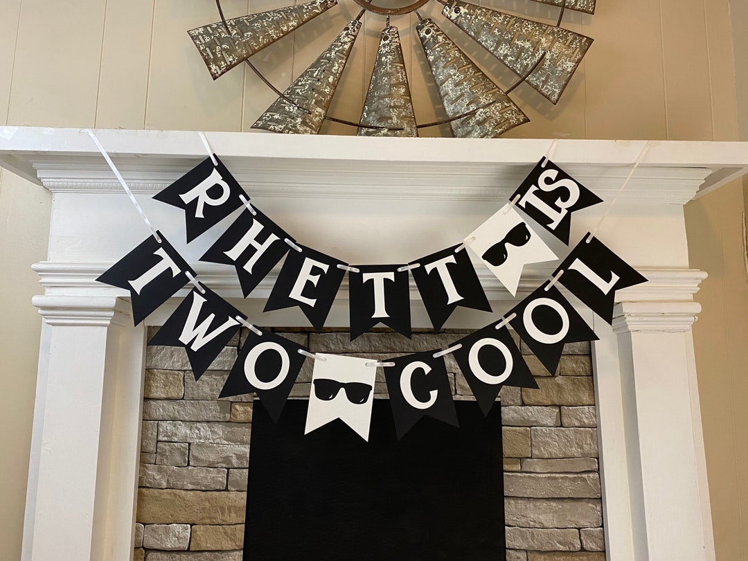 TWO COOL 2nd Birthday Banner Birthday Name Banner Second Birthday I Am ...