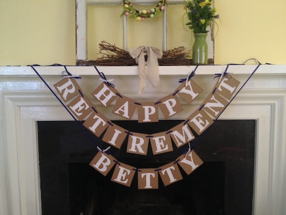 HAPPY RETIREMENT Name Banner/ Retirement Party Decorations/ Good Luck ...
